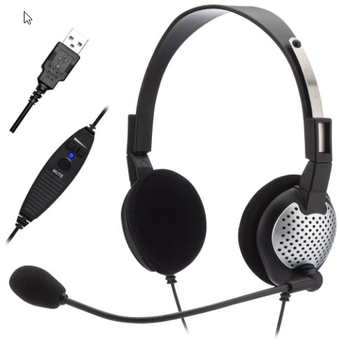 Andrea NC-185VM USB Stereo PC Headset with Noise Canceling Microphone ...